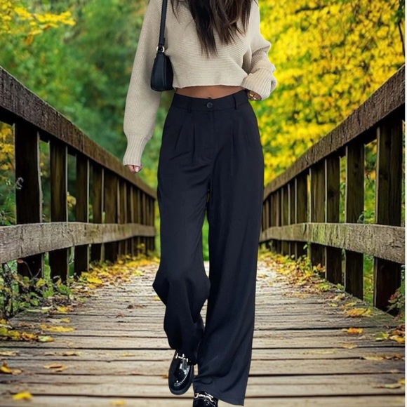 Princess Polly | Pants & Jumpsuits | Princess Polly Size 8 Black Wide ...